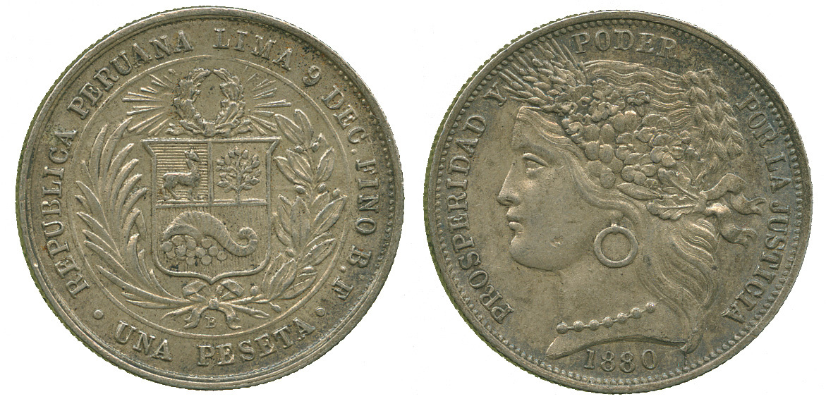 Peru, Republic Peseta Coinage, Silver Peseta | Baldwin's
