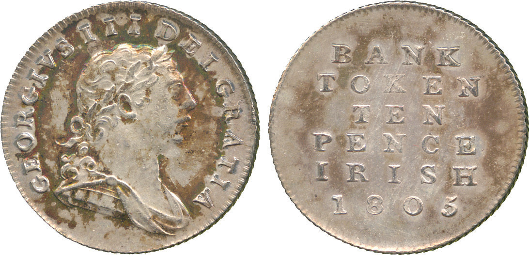 Ireland, George III, Bank Token, Ten Pence, 1805 | Baldwin's