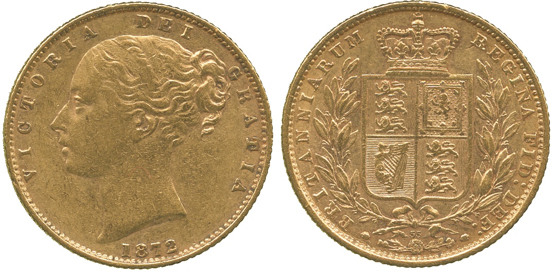 1872 Sovereign die 55 Bentley 596 | Baldwin's