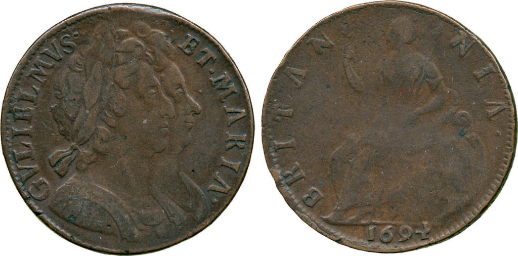 William & Mary, Halfpenny, 1694 | Baldwin's