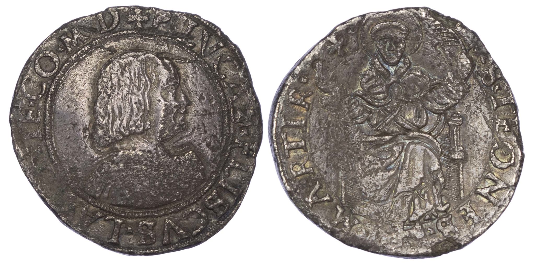 Italy, Masserano, Pier Luca II Fieschi (1528-48), silver Testone ...