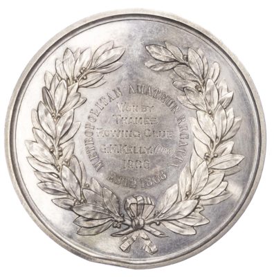 Rowing prize medal, Metropolitan Amateur Regatta silver medal 1906 ...
