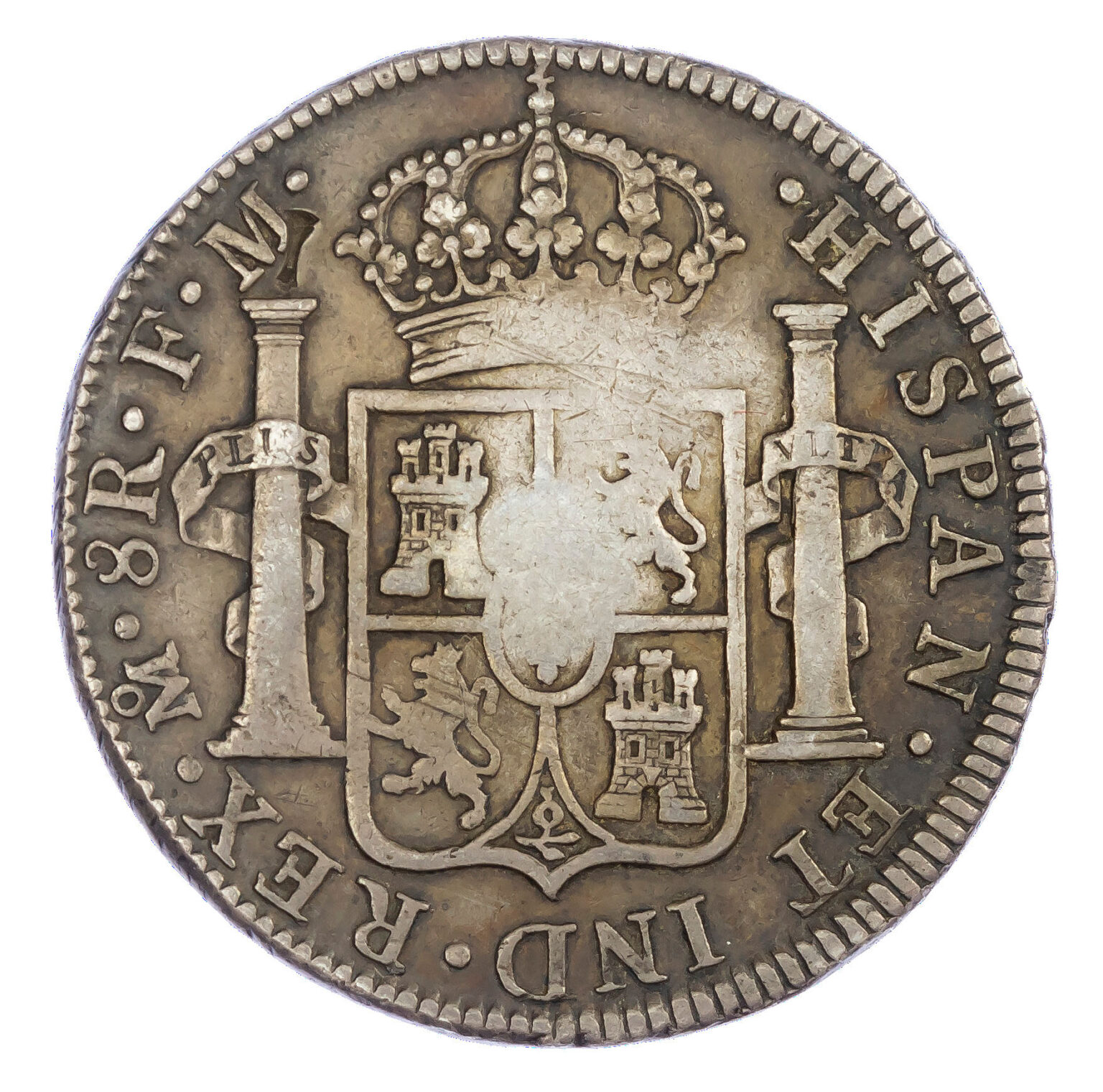 George III (1760-1820), oval countermark on Spanish Eight Reales ...