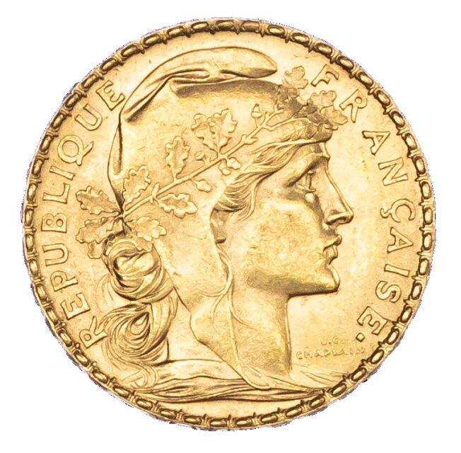 France, Third Republic (1870-1940), gold 20 Francs, 1908 | Baldwin's