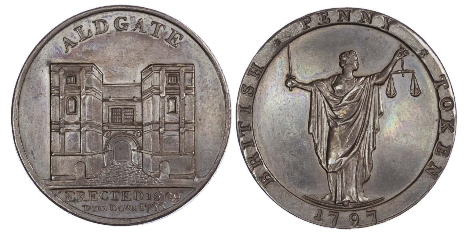 London, Kempson’s ‘London Gates’ penny token 1797 | Baldwin's