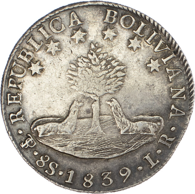 Bolivia, Republic, silver 8 Soles, 1839 LR | Baldwin's