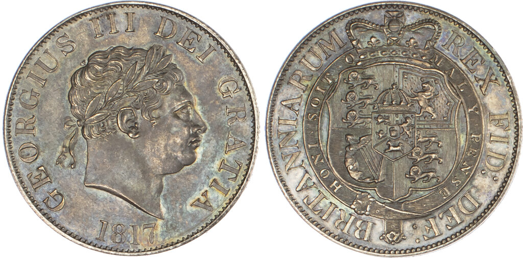 George III, Proof Halfcrown, 1817, Plain Edge. | Baldwin's