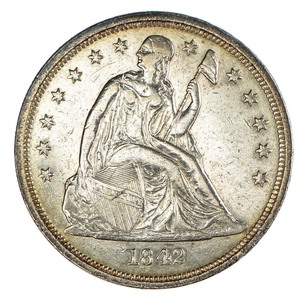 USA, Seated Liberty, silver Dollar, 1842 | Baldwin's