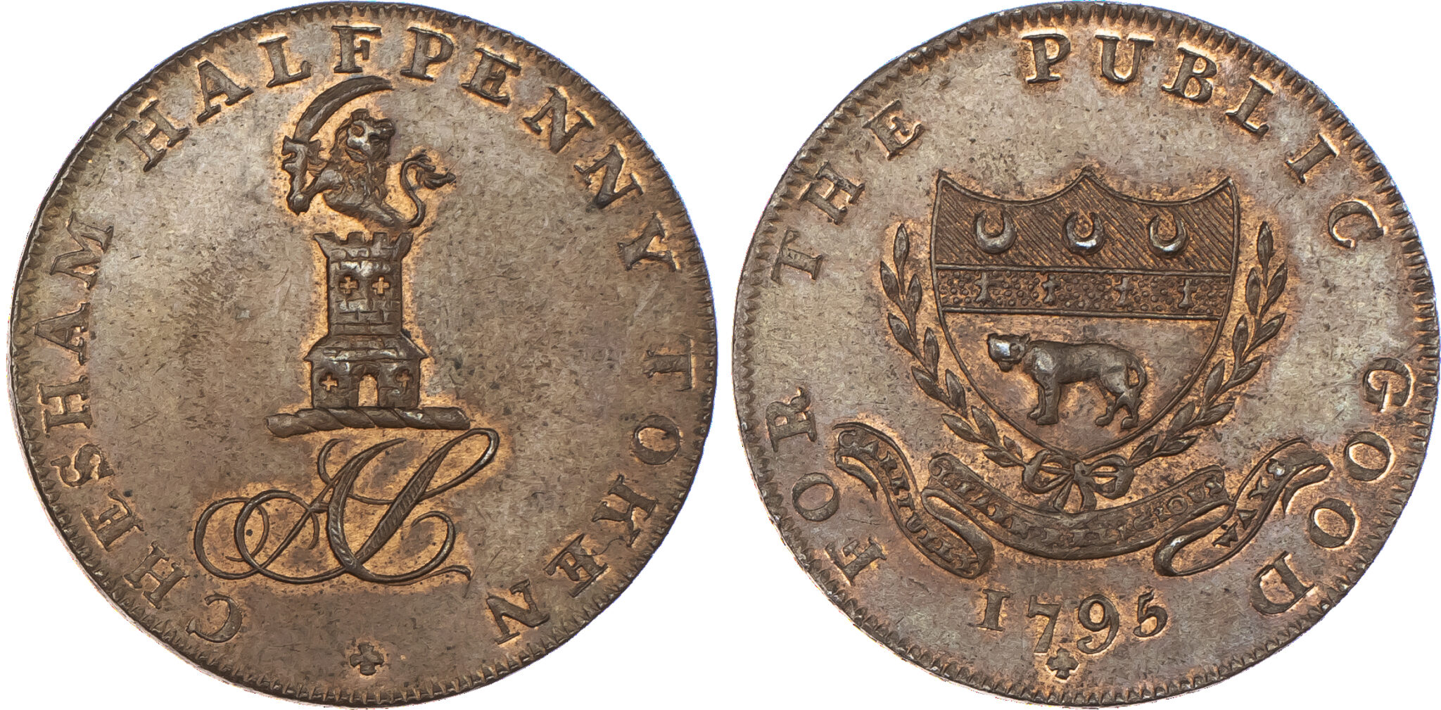 Buckinghamshire, Chesham, Adam Simpson, Halfpenny, 1796 | Baldwin's