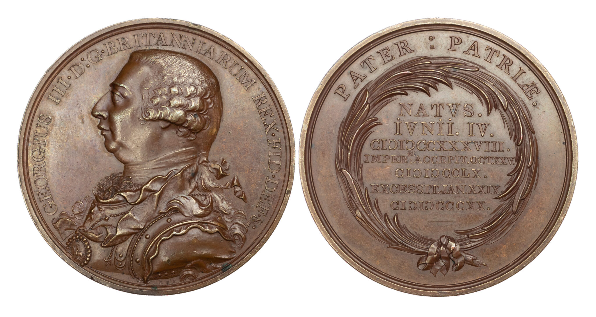 Death of George III (1760-1820), Bronze Medal by C H Küchler | Baldwin's