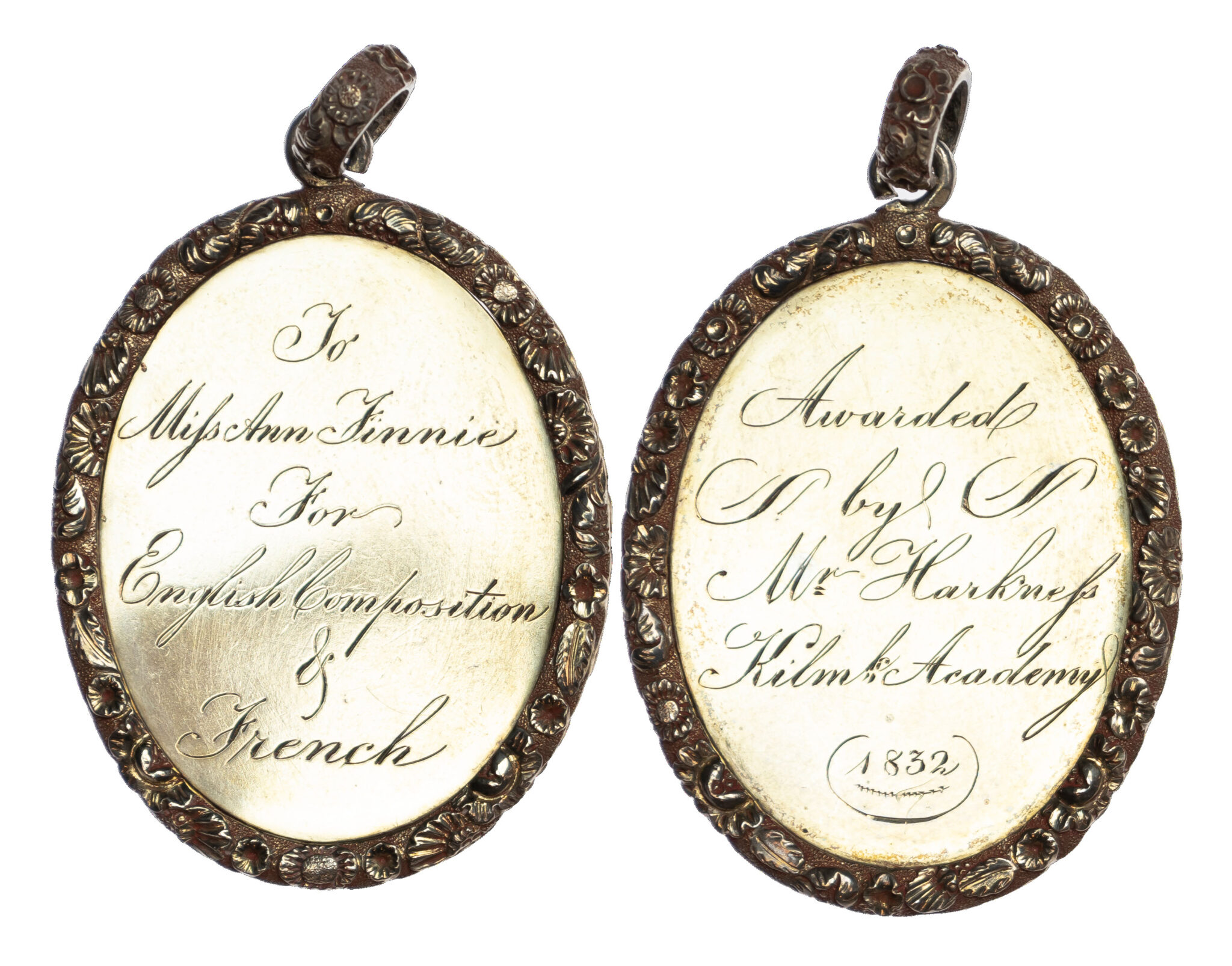 Scotland, Kilmarnock Academy, Silver Prize Medal 1832 for English and ...