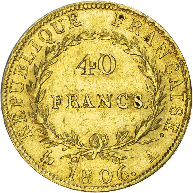 France, First Empire, Napoleon I (1804-1814), gold 40 Francs, 1806 A ...