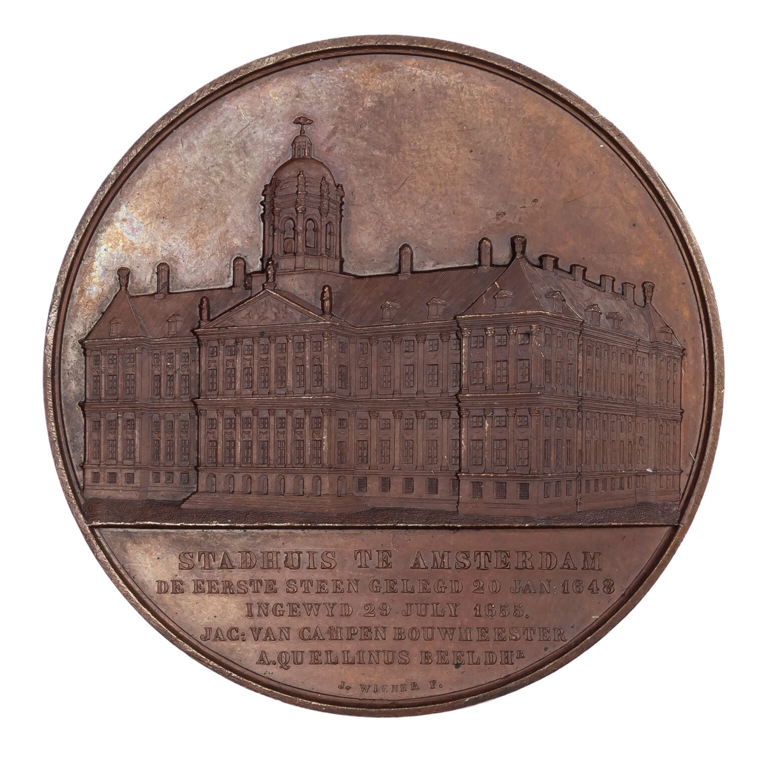 Netherlands, Amsterdam, Town Hall, Copper Medal 1850 | Baldwin’s