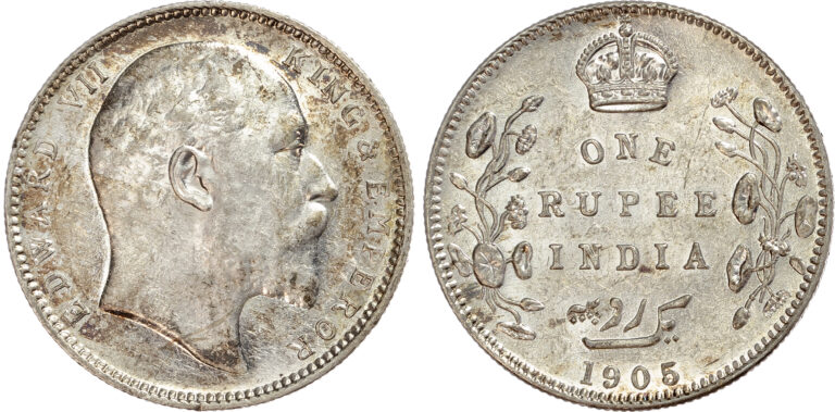 India, EIC, Edward VII (1901-1910), silver Rupee, 1905, Bombay | Baldwin's