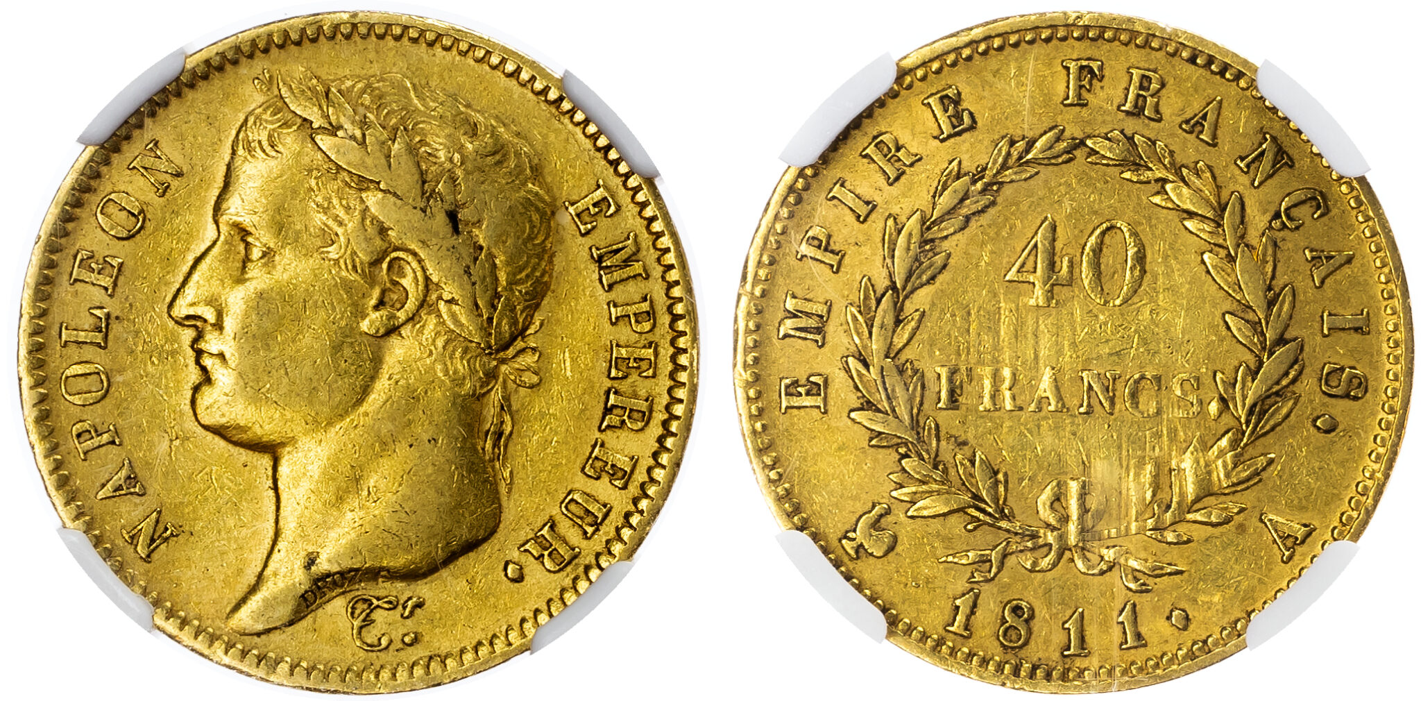 France, First Empire, Napoleon I (1804-1815), gold 40 Francs - AU 55 ...