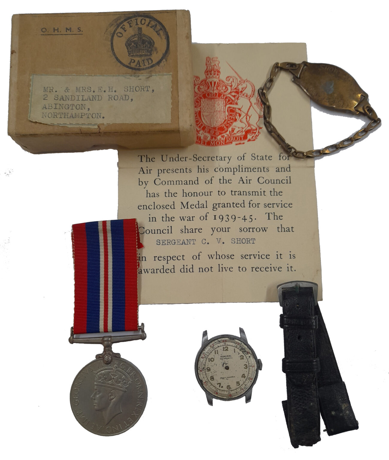 A Casualty Medal to Sergeant Colin Vernon Short | Baldwin's