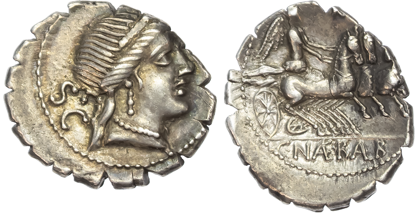 C. Naevius Balbus Silver Denarius Serratus | Baldwin's