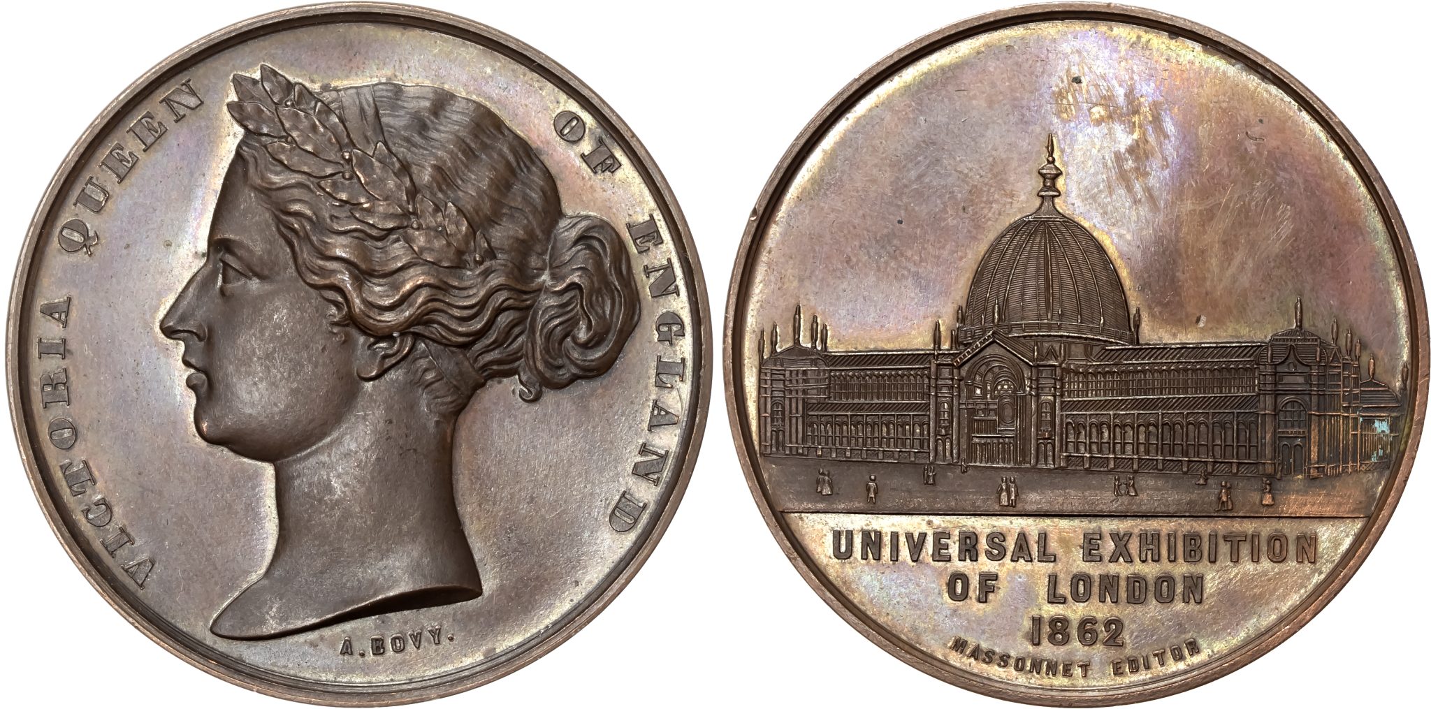 Victoria, Universal Exhibition of London, 1862, copper medal | Baldwin's