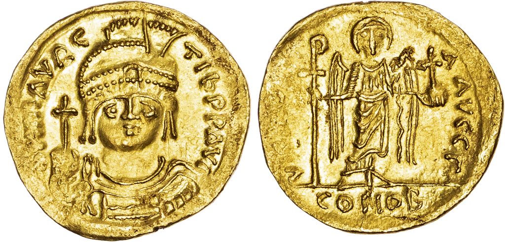 Maurice Tiberius (AD 582-602) Gold Solidus | Baldwin’s